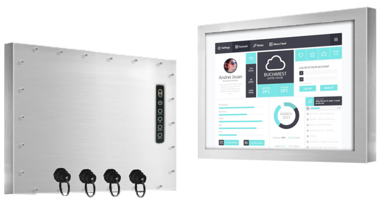 Waterproof IP66 Monitor solutions for industrial applications