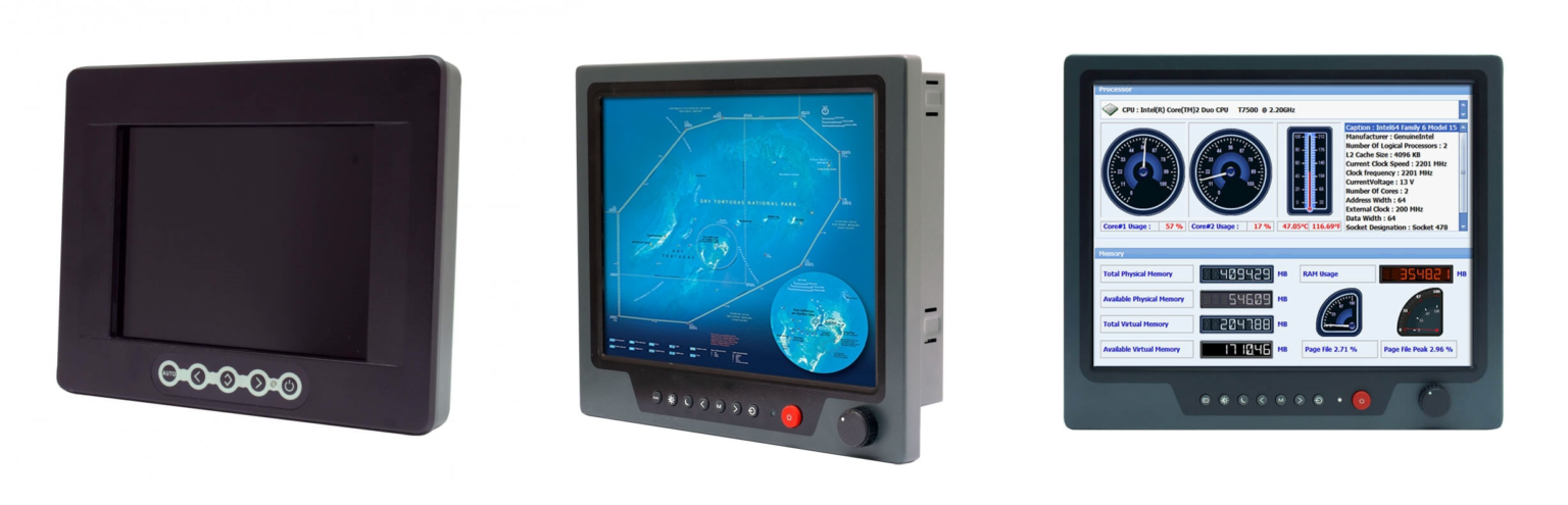 Marine IP65 waterproof monitors for military and marine products