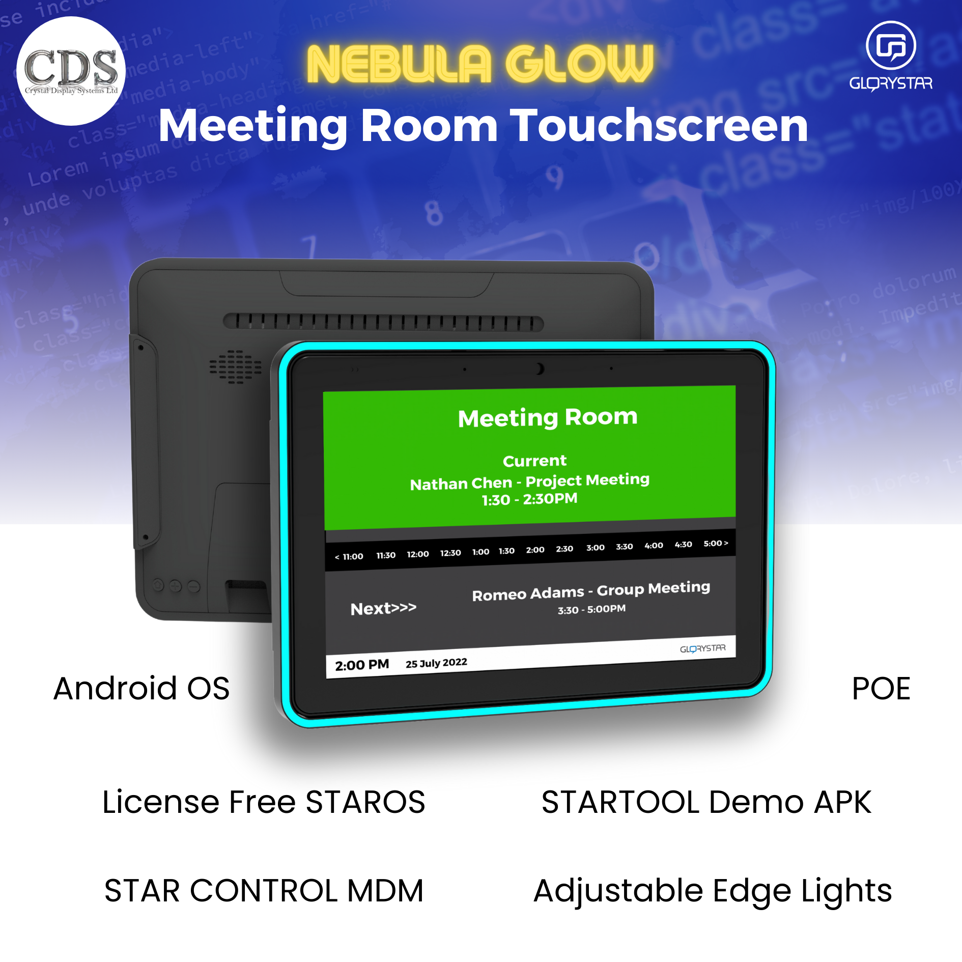 Nebula Glow Touchscreen Tablet with LED Halo